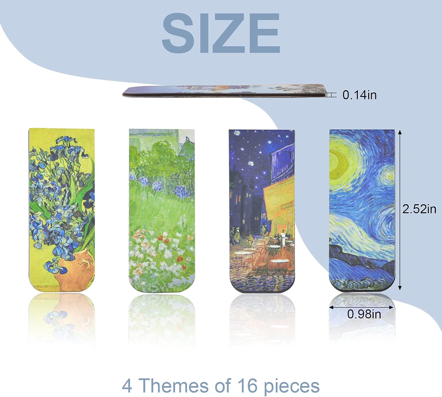 WANDIC 16 Pieces Magnetic Bookmarks, Retro Style Art Page Markers World ...