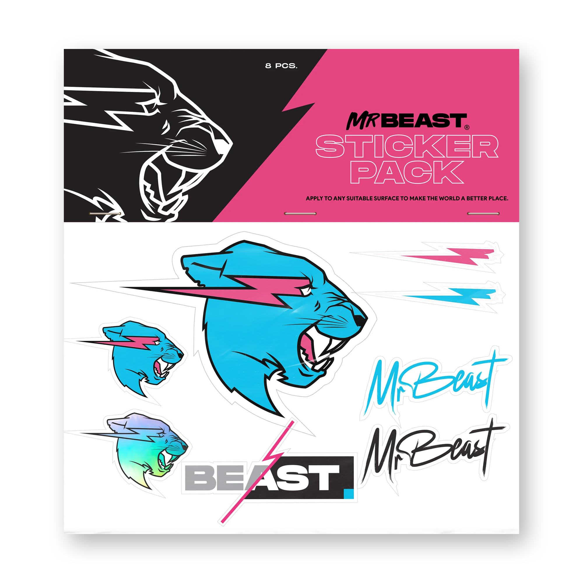 Buy MrBeast Original Vinyl Stickers Pack, 8 Assorted Aesthetic Stickers ...