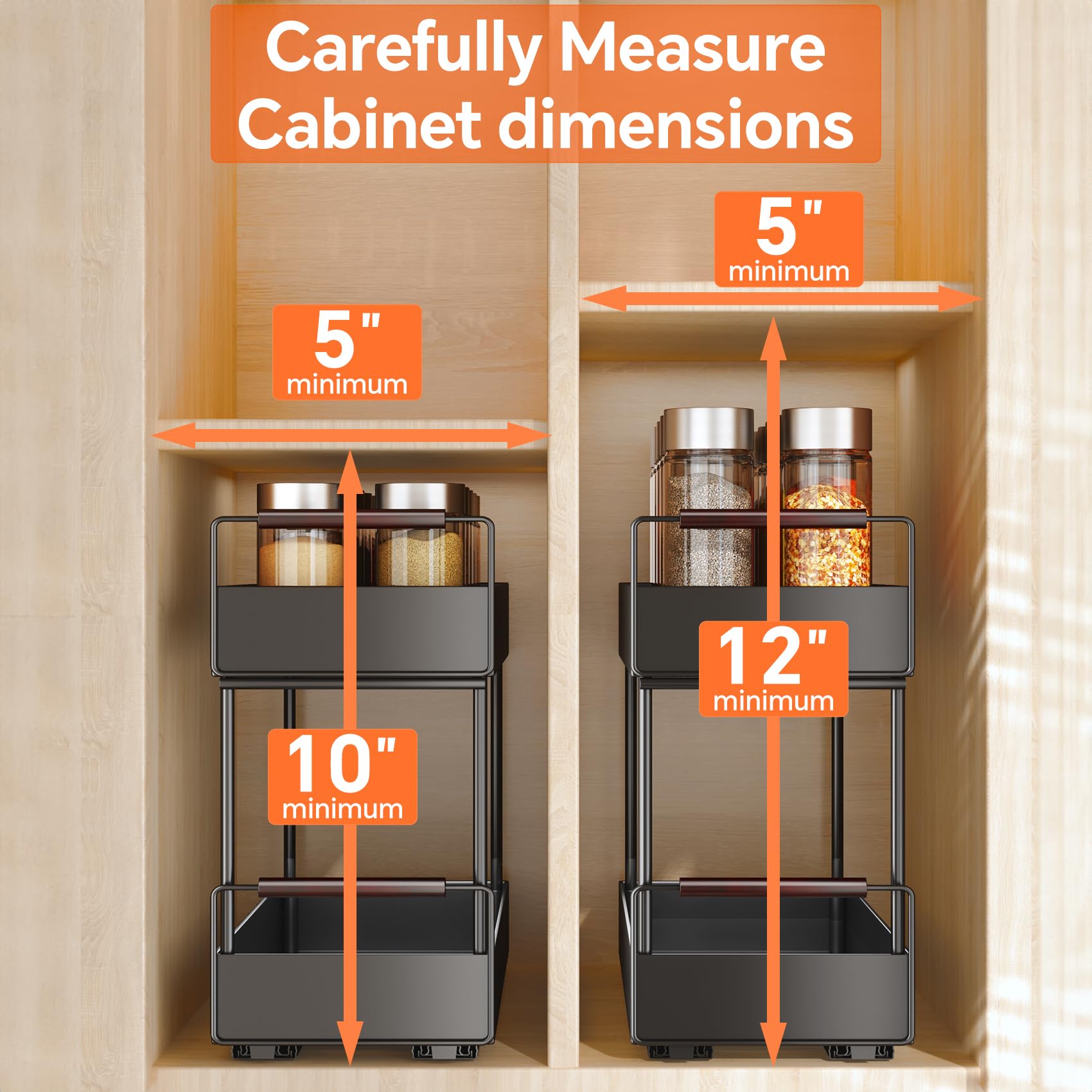 Snapklik.com : SNTD Pull Out Spice Rack Organizer For Cabinet,Vertical ...