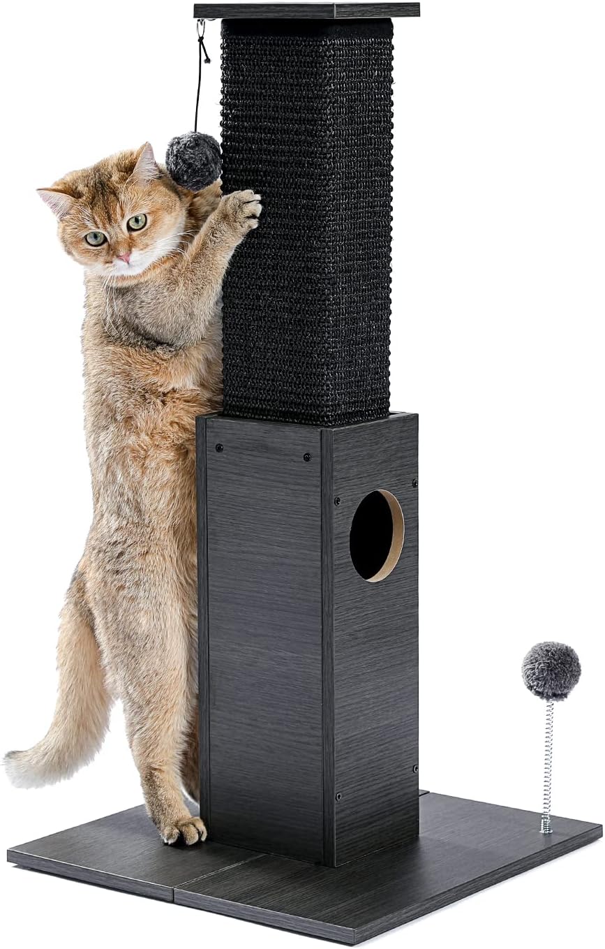 PAWZ Road Cat Scratching Post Ultimate Black Cat Post for Indoor Cats ...