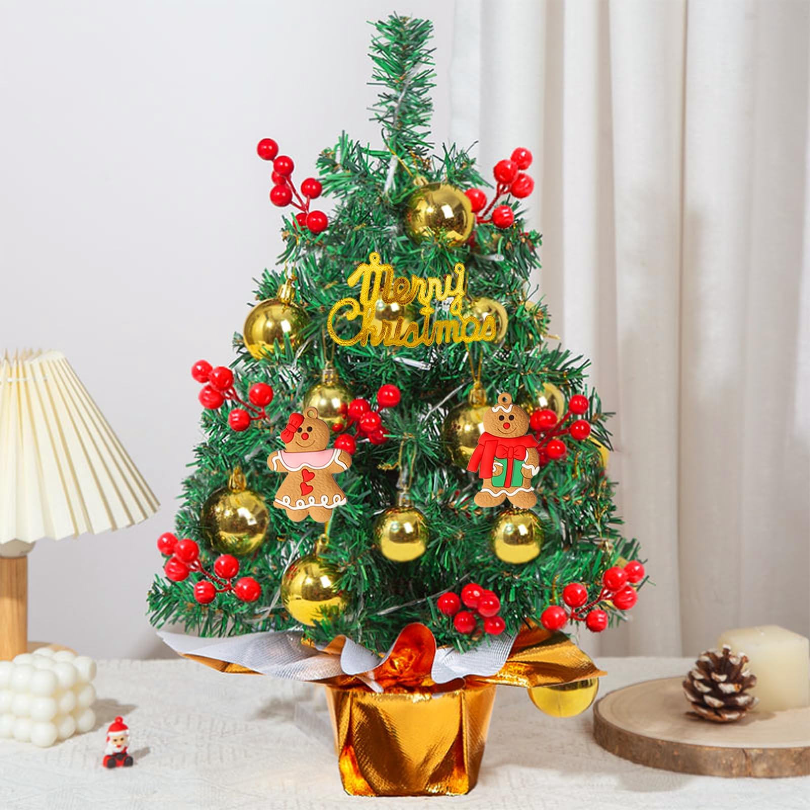 Amazon.com: 12 Inch Mini Pine Tree, Green Artificial Tabletop ...
