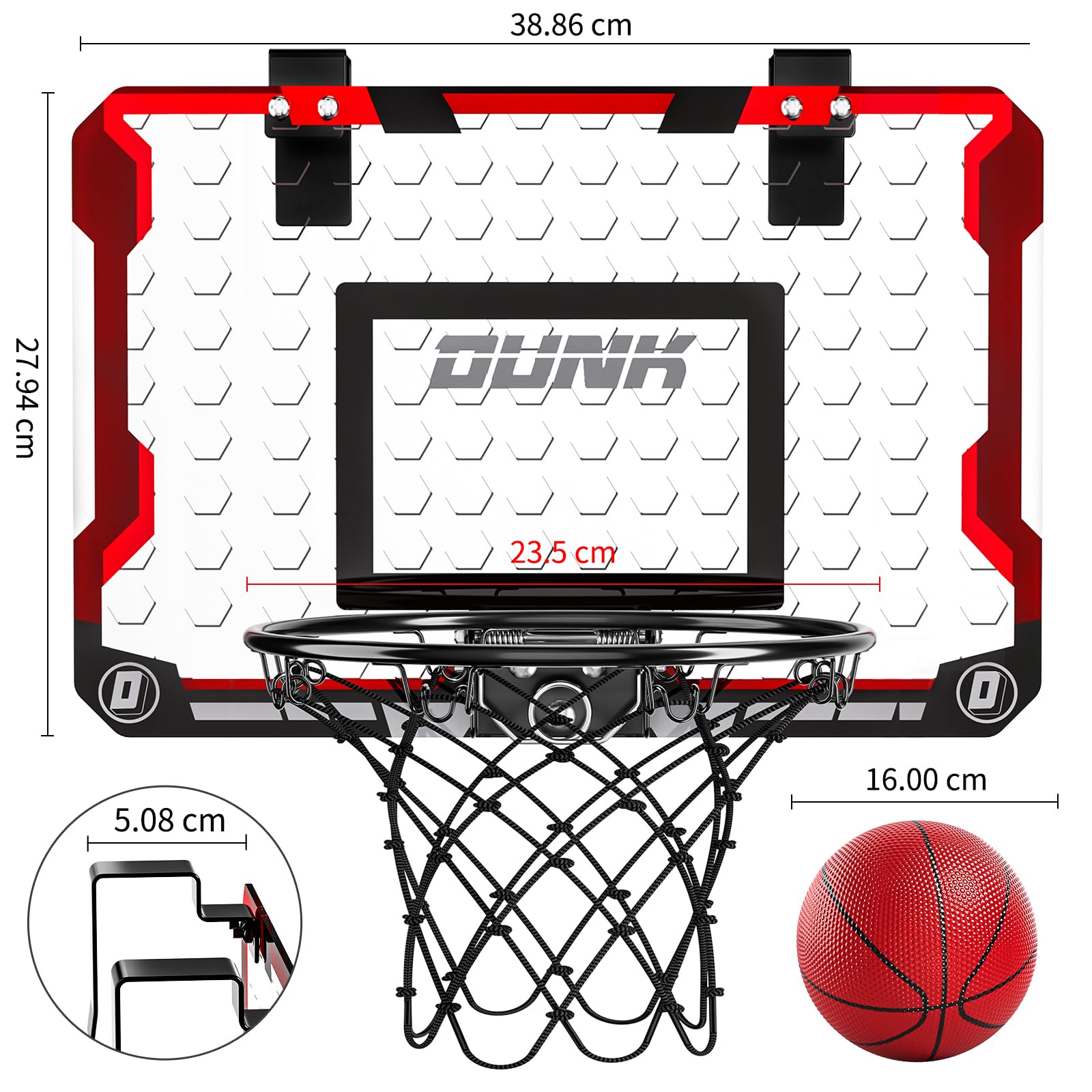 TEMI Indoor Basketball Hoop Play Set, Basketball Hoop with 4 Play Balls ...