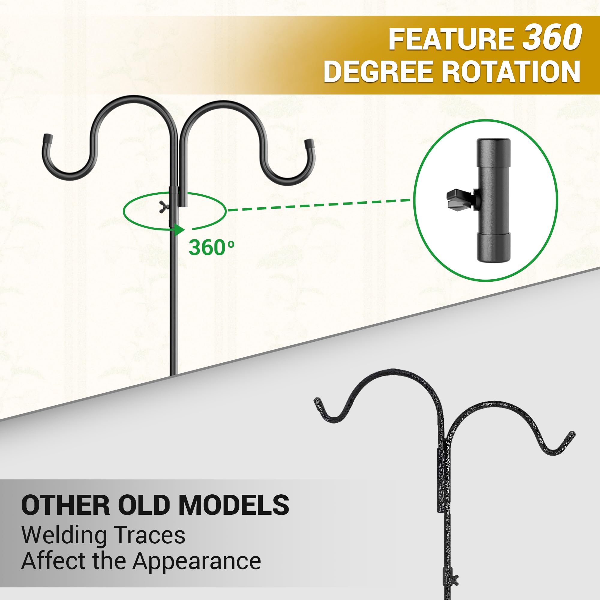 Snapklik.com : 40 Inch Tall Double Deck Hook For Railing, Adjustable ...