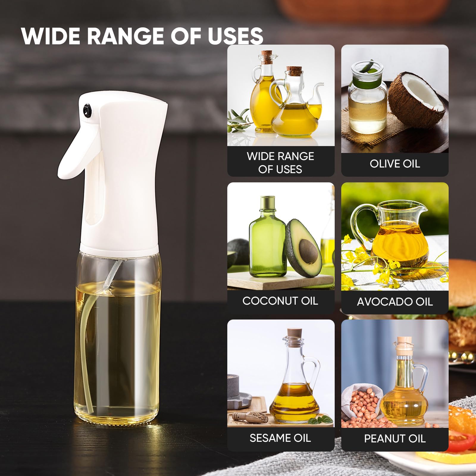 Snapklik.com : PUZMUG Oil Sprayer For Cooking - 200ml/68oz Glass Oil ...