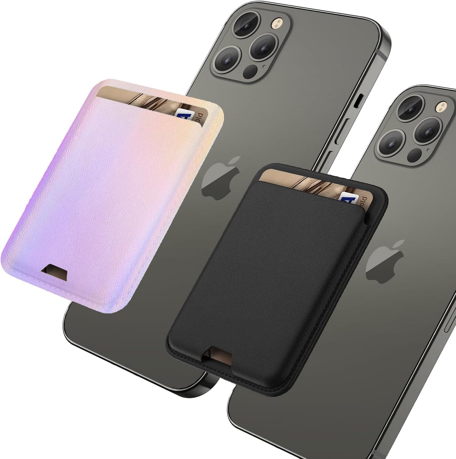 Amazon.com: Amzone Magnetic Wallet Cell Phone Card Holder for Phone ...