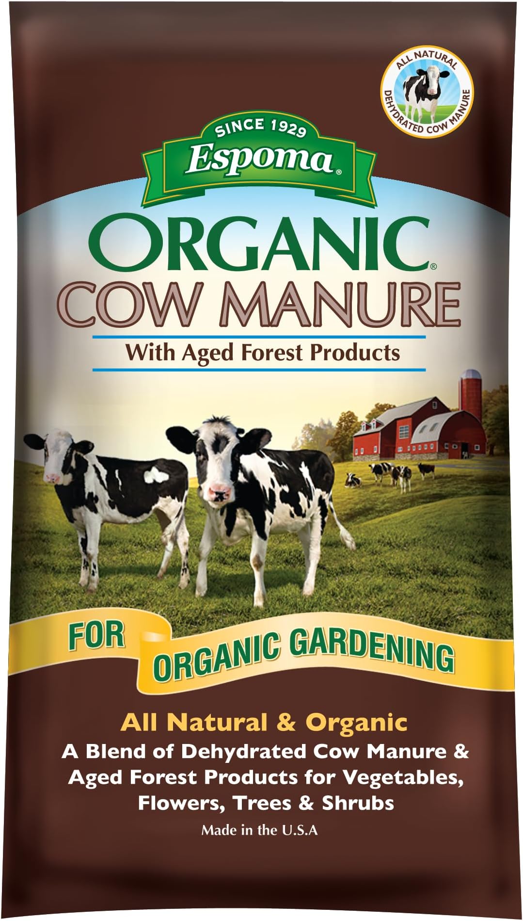 Amazon.com : Espoma Organic Cow Manure Compost Blend - 1 Cubic Foot Bag ...
