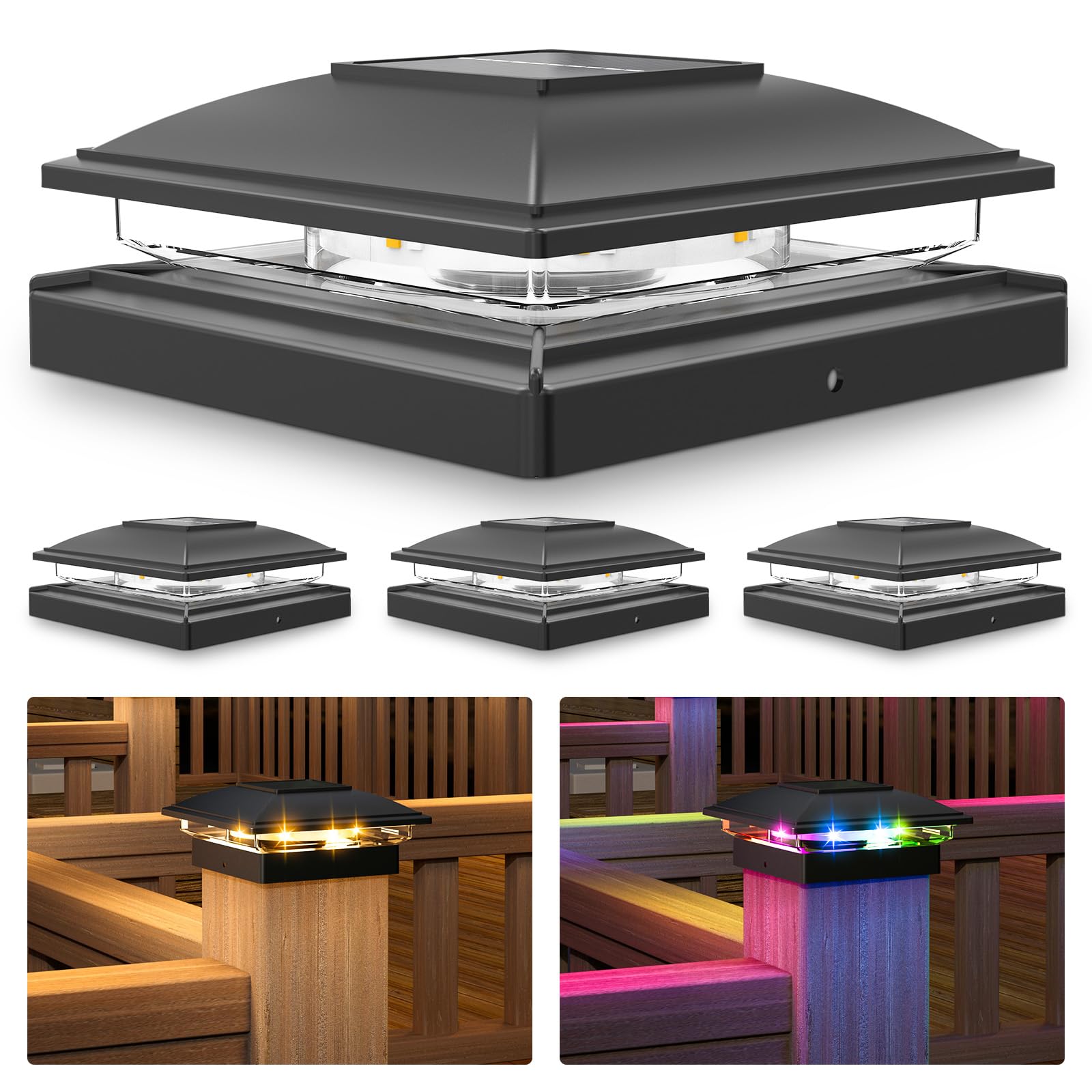 Snapklik.com : VOLISUN Solar Post Cap Light Outdoor Waterproof: RGB ...