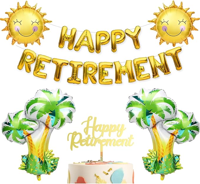 Amazon.com: Sunny Beach Theme Retirement Party Decorations - Golden ...