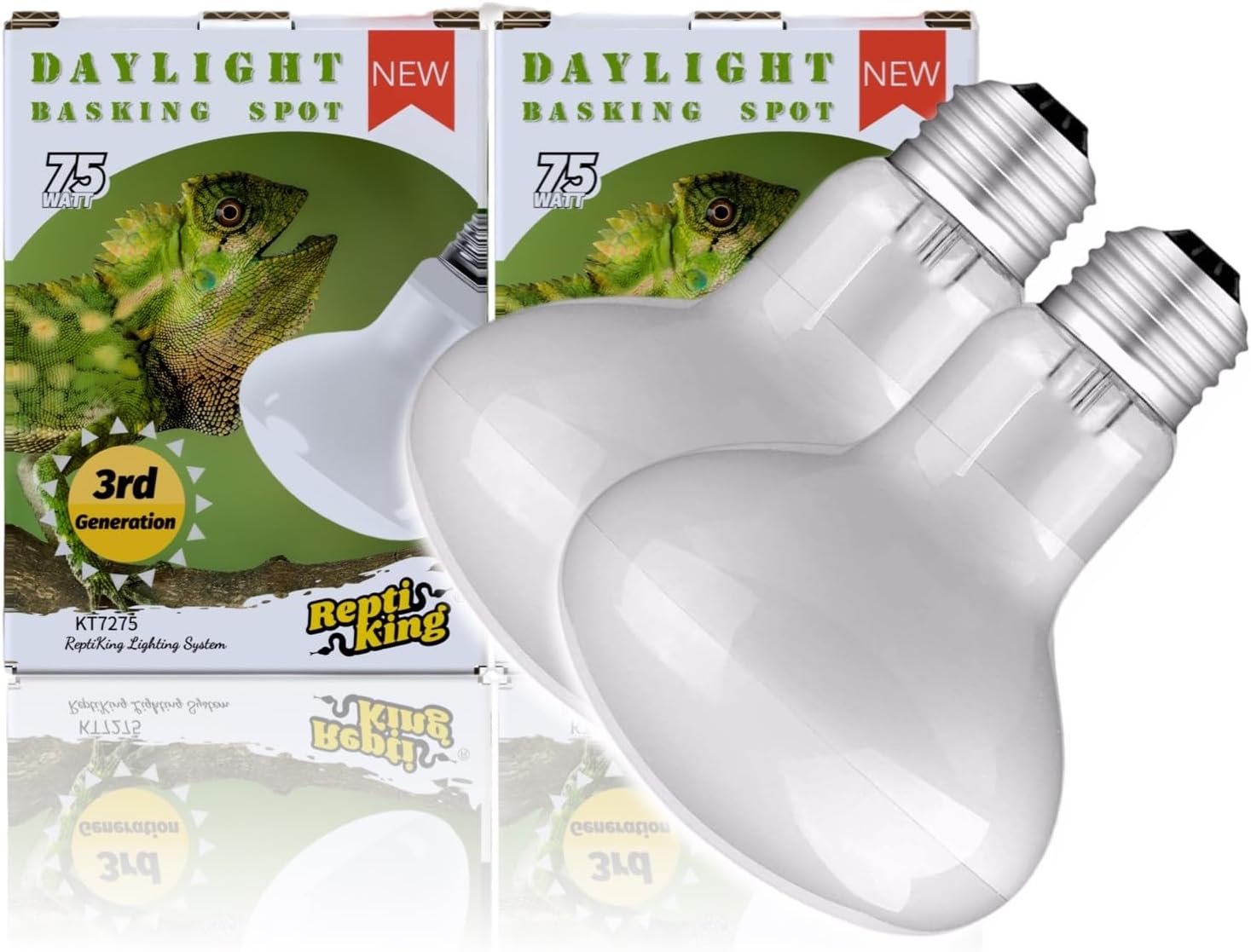 Amazon.com : ReptiKing Reptile Heat Bulb Lamp, 2-Pack 75W Daylight ...