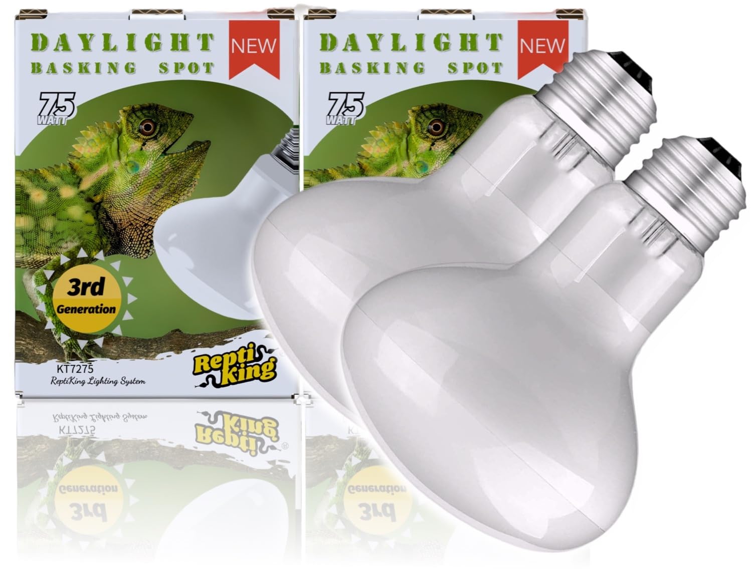 Snapklik.com : Reptile Heat Bulb Lamp, 2-Pack 75W Daylight Basking Spot ...