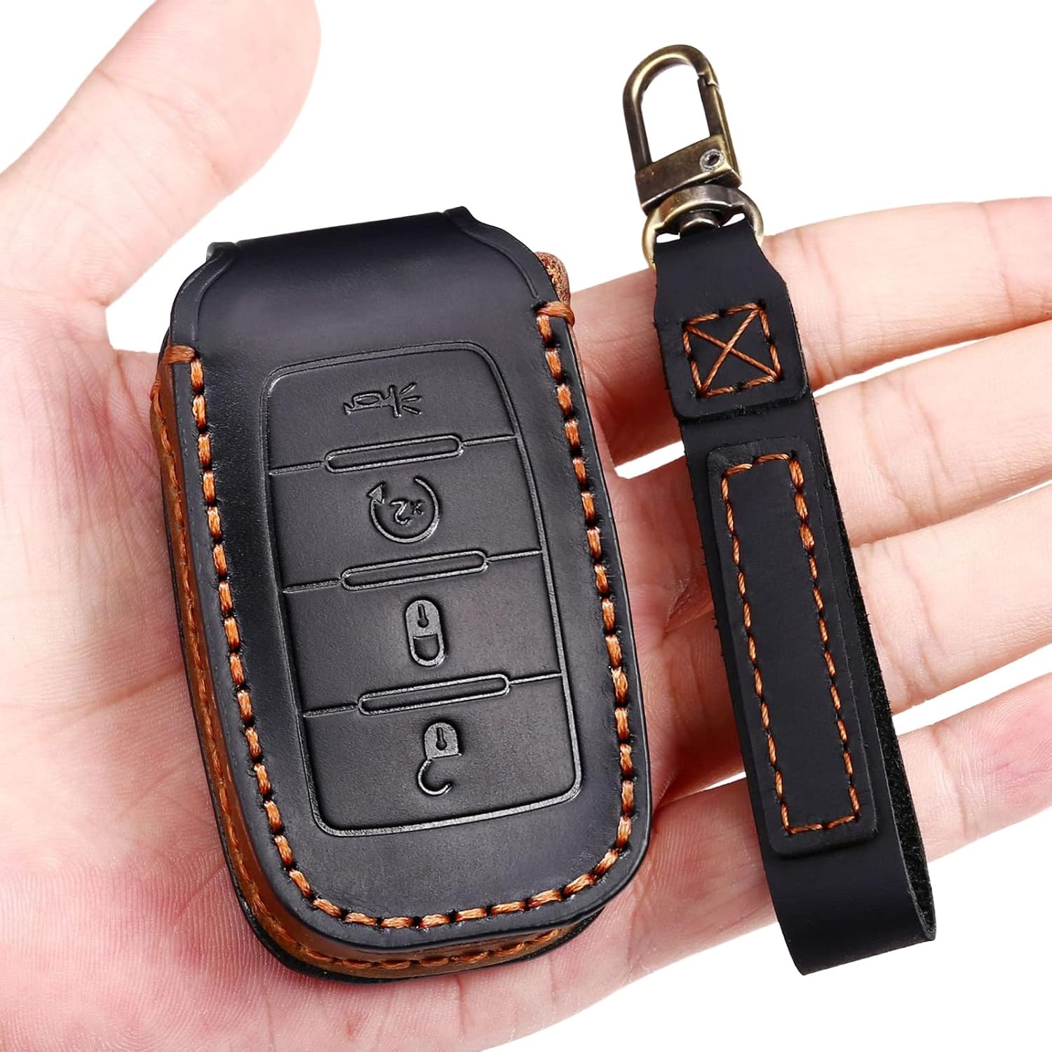 Amazon.com: EASYANT Leather Keyless Entry Remote Control Smart Car Key ...
