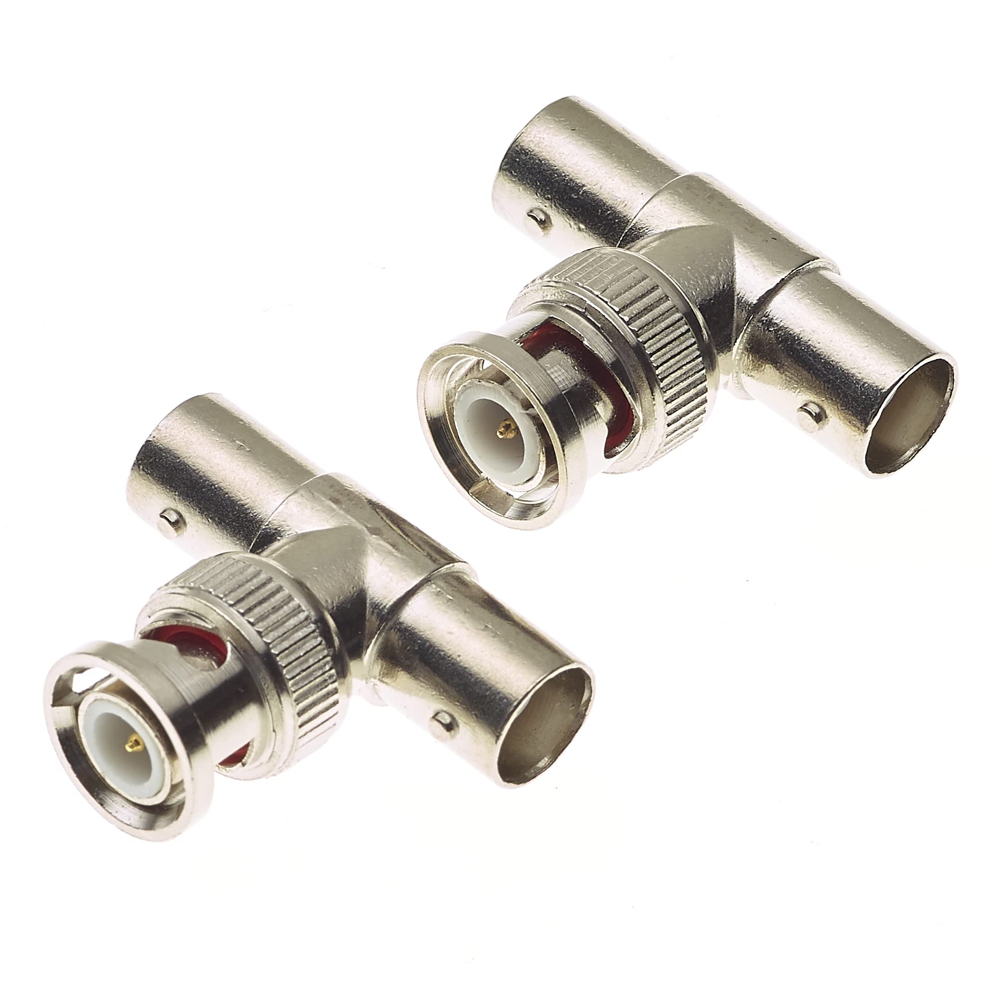 Buy Bnc Plug To 2x Sockets Tee Adaptor 50 Ohm 3 Way T Type Dual Female Coax Adapter Connector