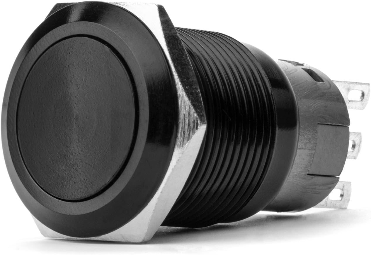 Interrupteur de bouton poussoir de verrouillage automobile noir de 16mm ...