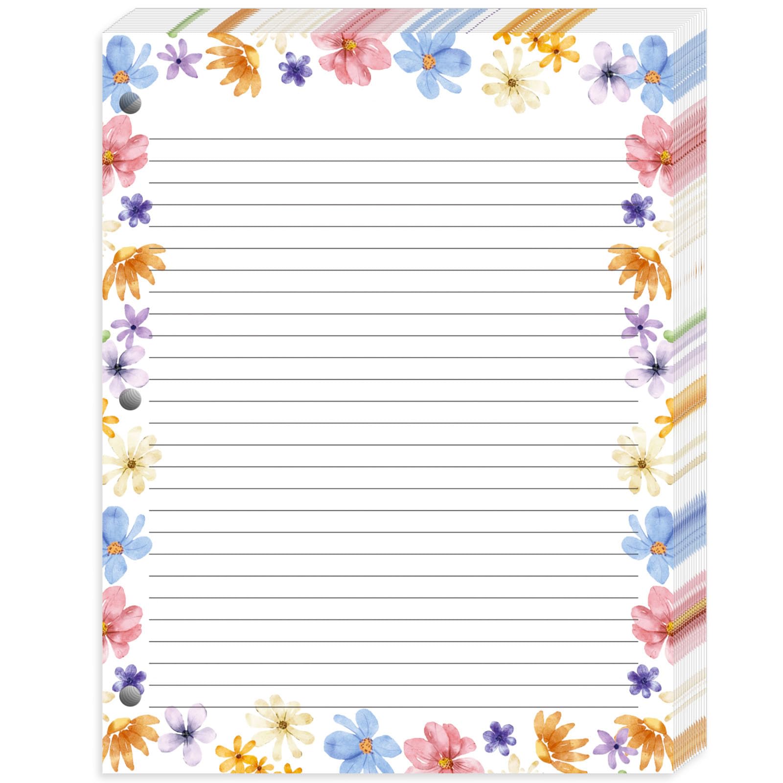 Snapklik.com : 100 Sheets Letter Writing Paper, 8.5" X 11" 3-Hole Lined ...