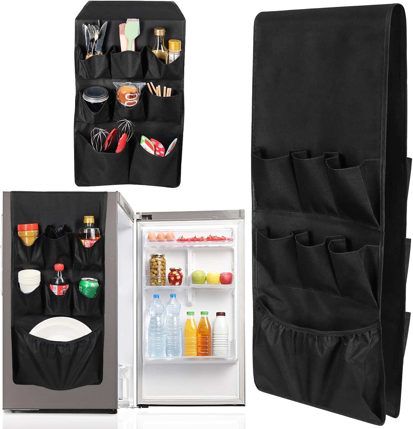 Amazon.com: Mini Fridge Organizer with 15 Pockets, Over the Fridge ...
