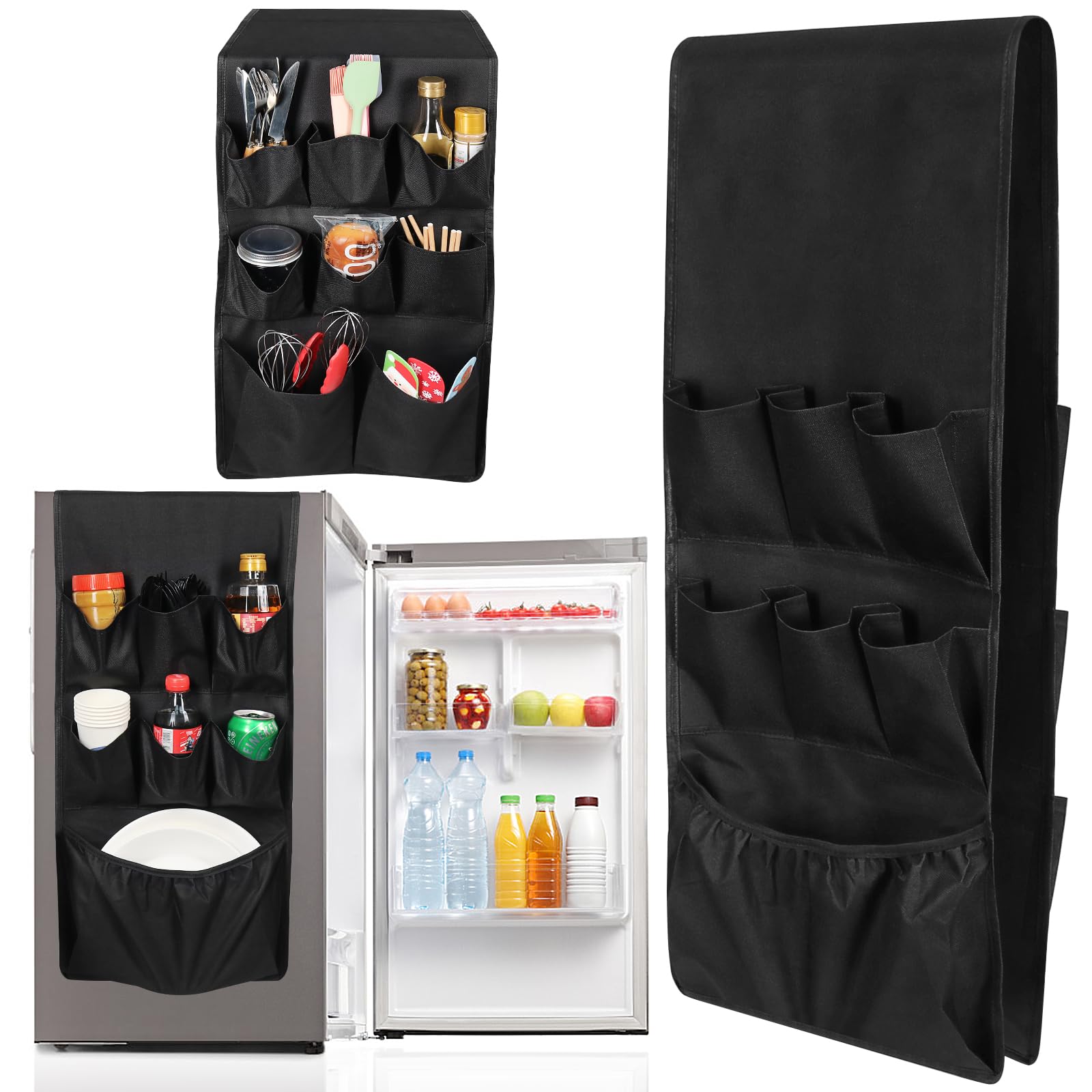 Amazon.com: Mini Fridge Organizer with 15 Pockets, Over the Fridge ...