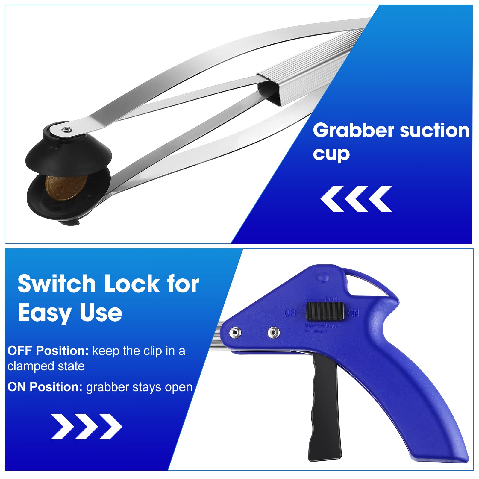 12 Pieces Suction Cup Reacher Grabber Tool 32 Inch Long Handle Grabber ...