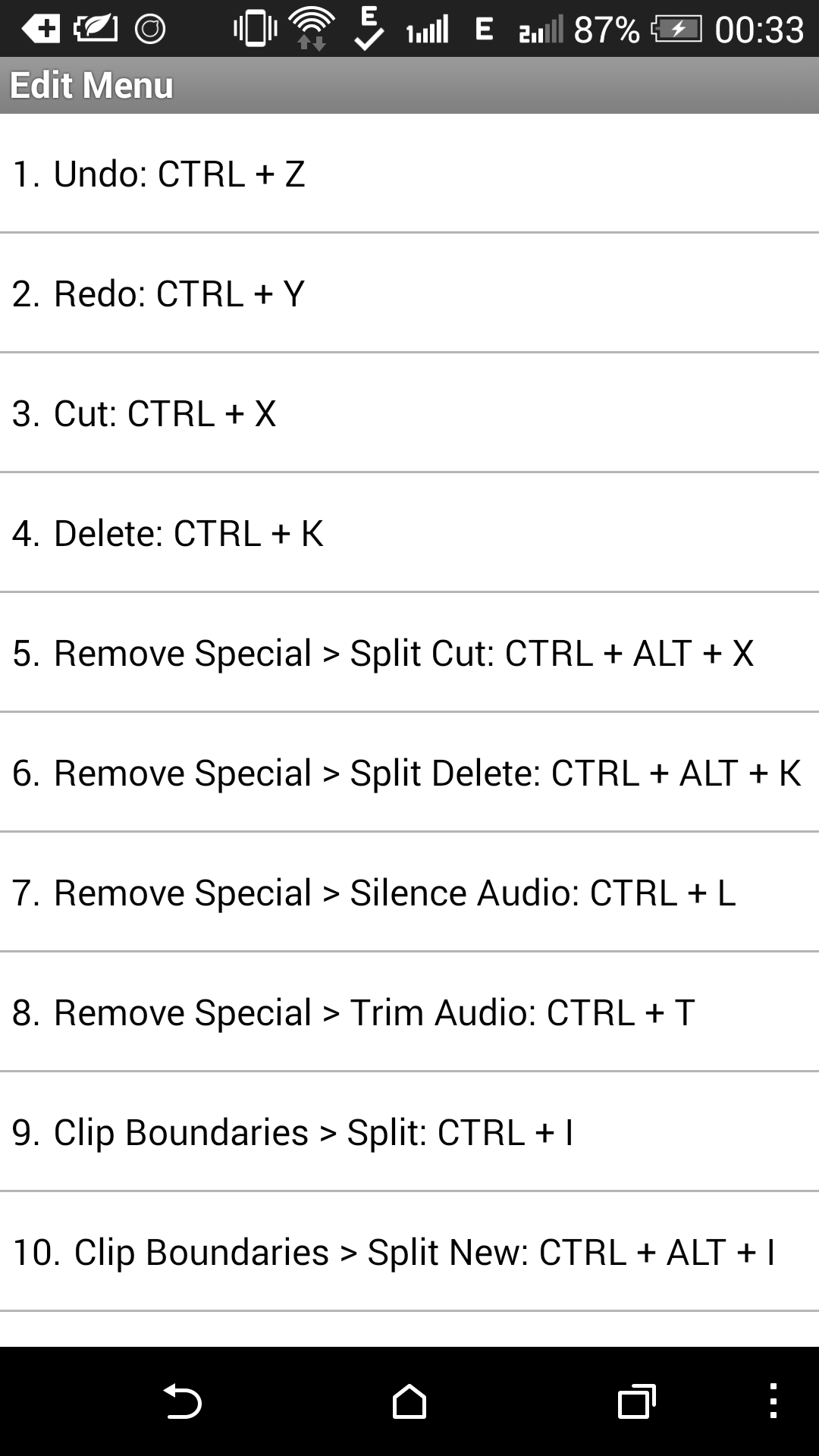 Audacity Keyboard Shortcuts - App on Amazon Appstore