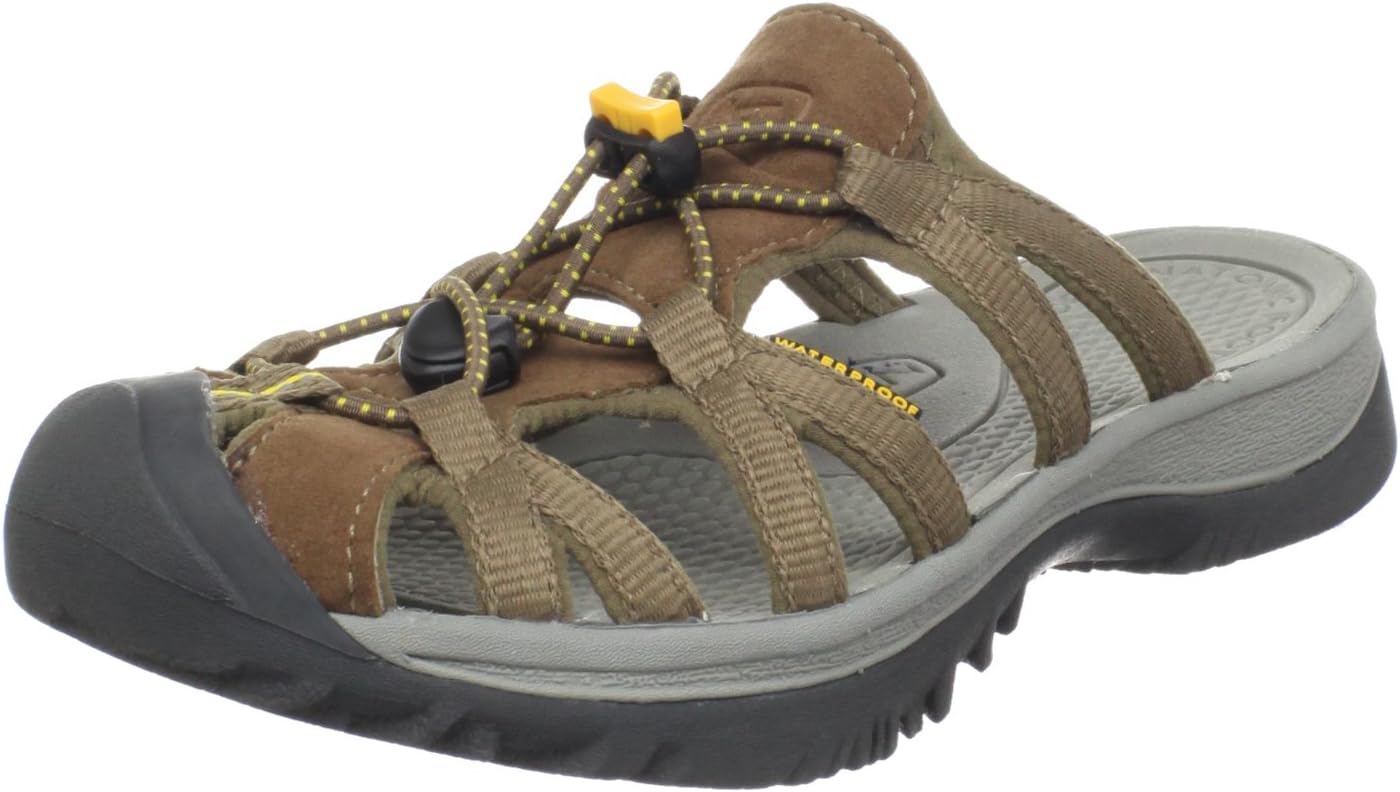 Amazon.com | KEEN Women's Whisper Slide-W, Coffee Liqueur Yellow ...
