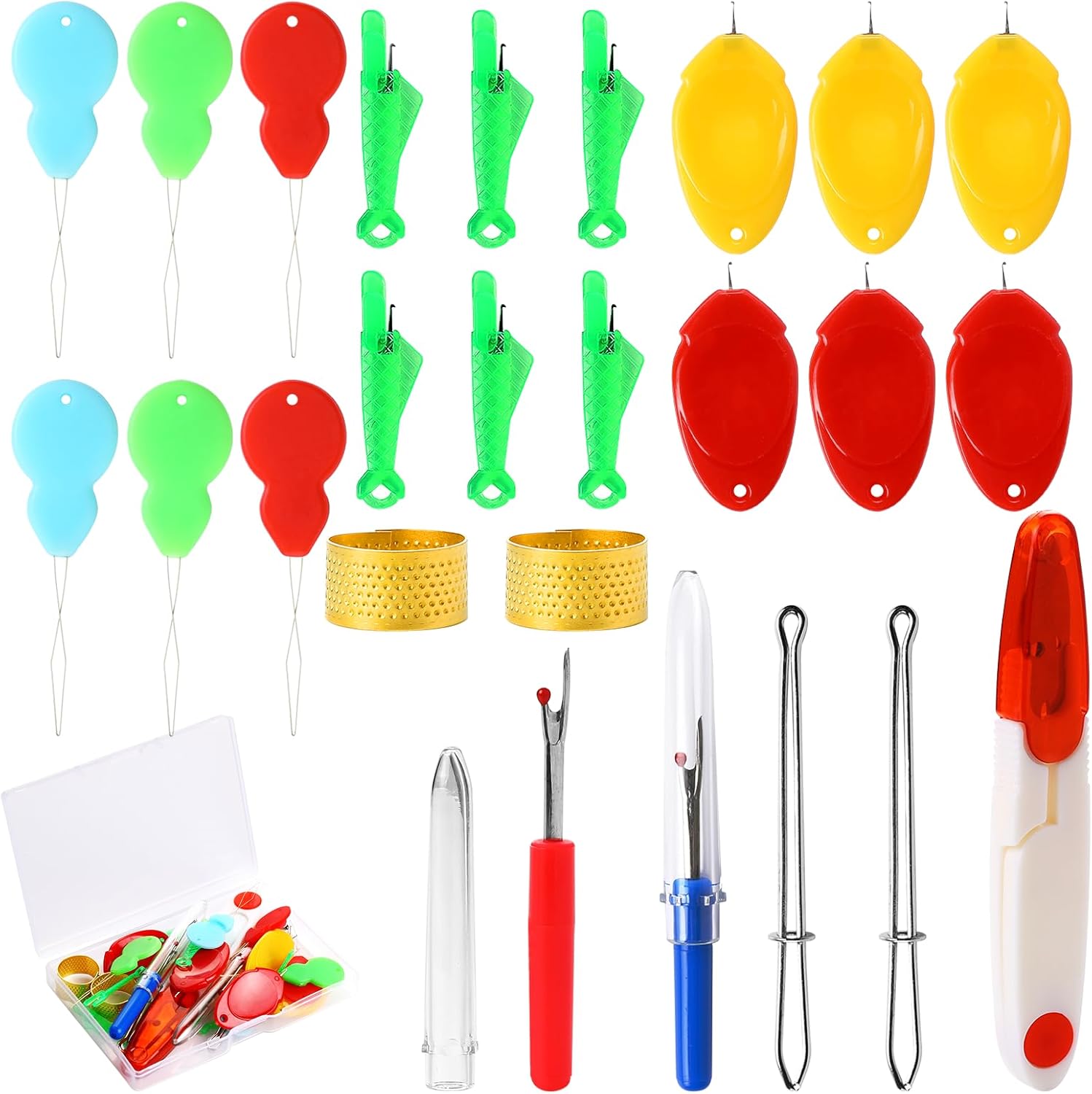 25 Pieces Needle Threaders Kit for Hand Sewing Needle Threader Tools ...