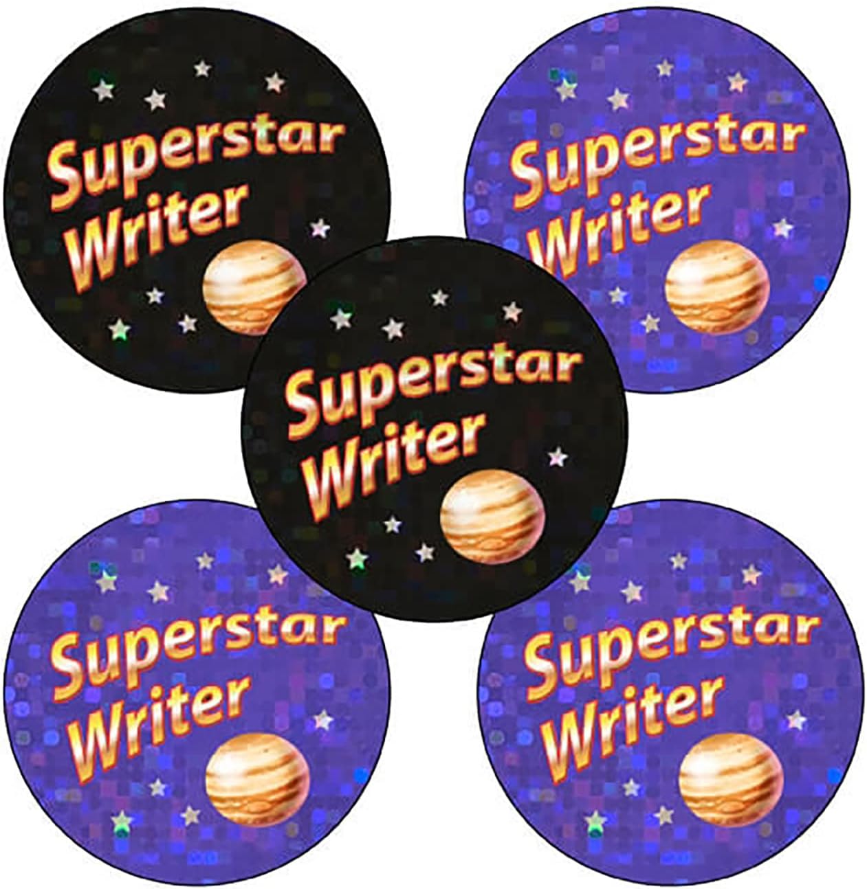 150 Holographic Sparkly Superstar Writer Planets Space Literacy ...