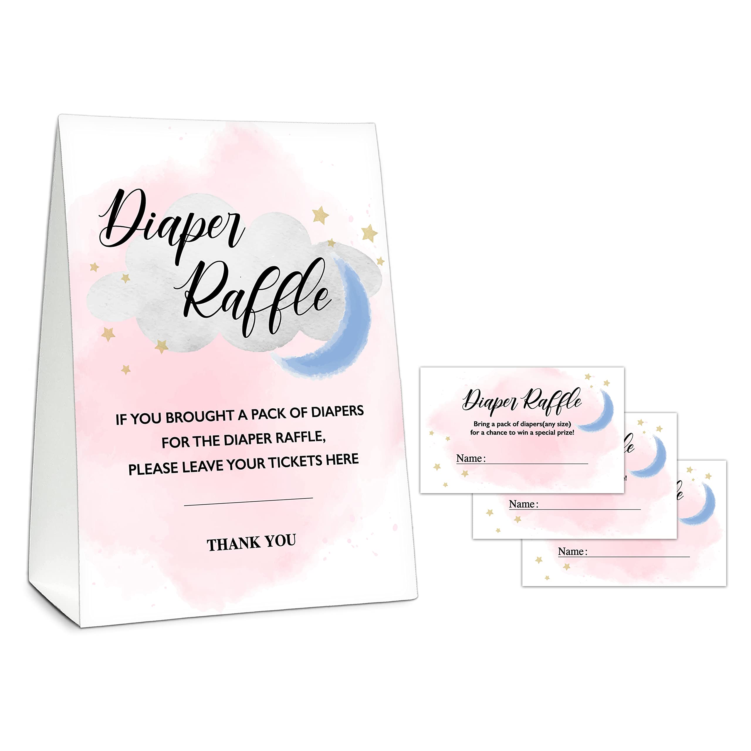 Utesg Diaper Raffle Baby Shower Game Kit Moon And Stars | Desertcart ...