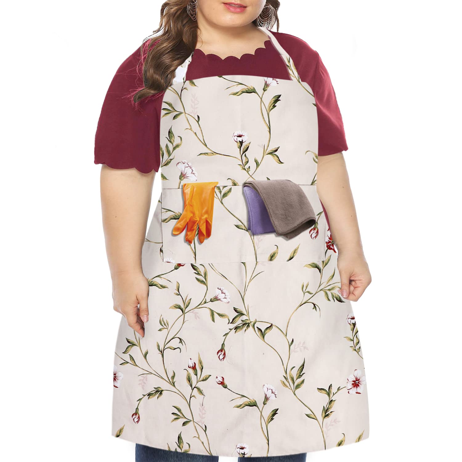 Amazon.com: LOLOMLO Oversize Canvas Cotton Apron, Extra Large Aprons ...