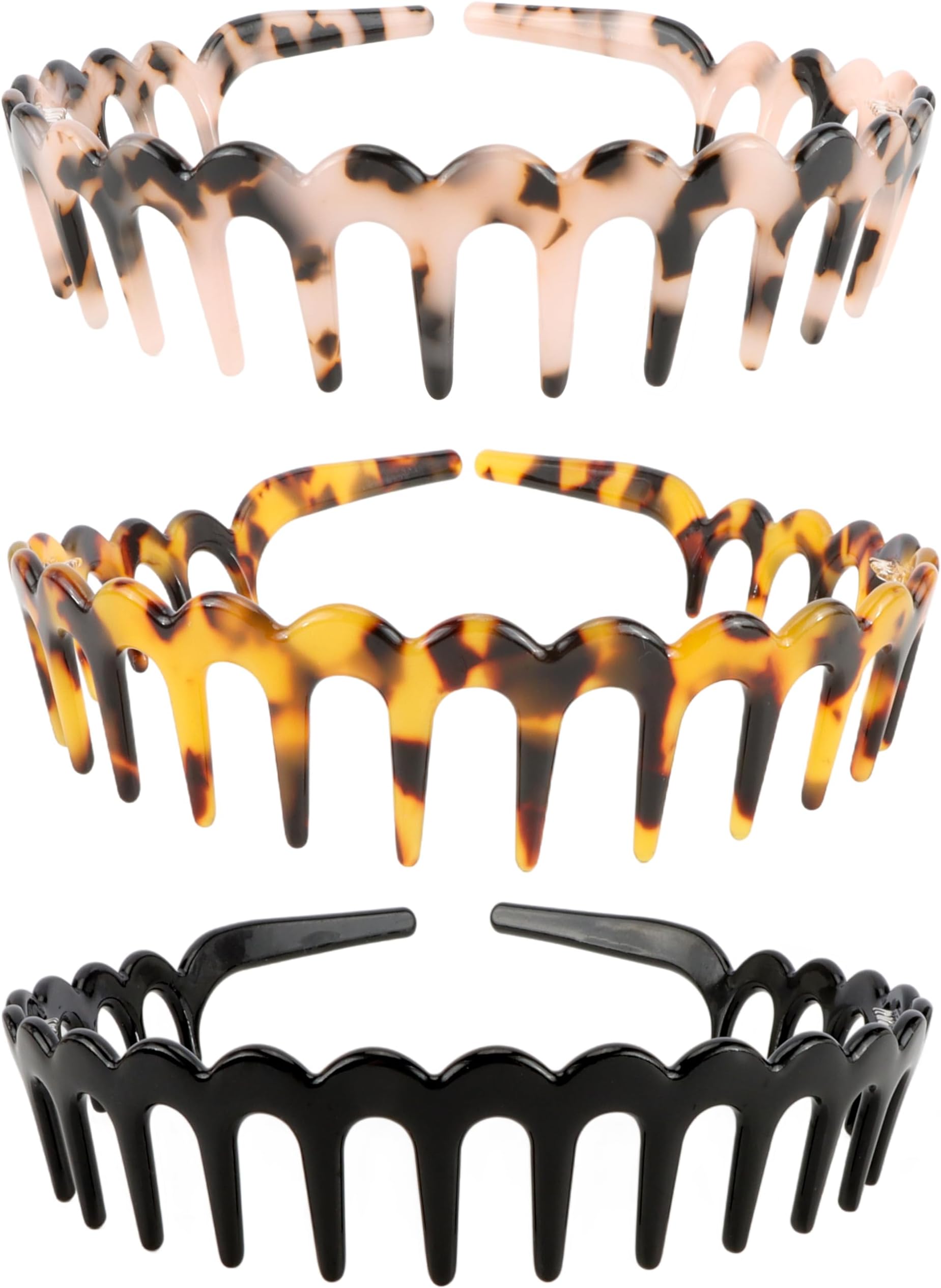 Amazon.com : Kitsch Zig Zag Headbands, Recycled Plastic Wavy Hair Band ...