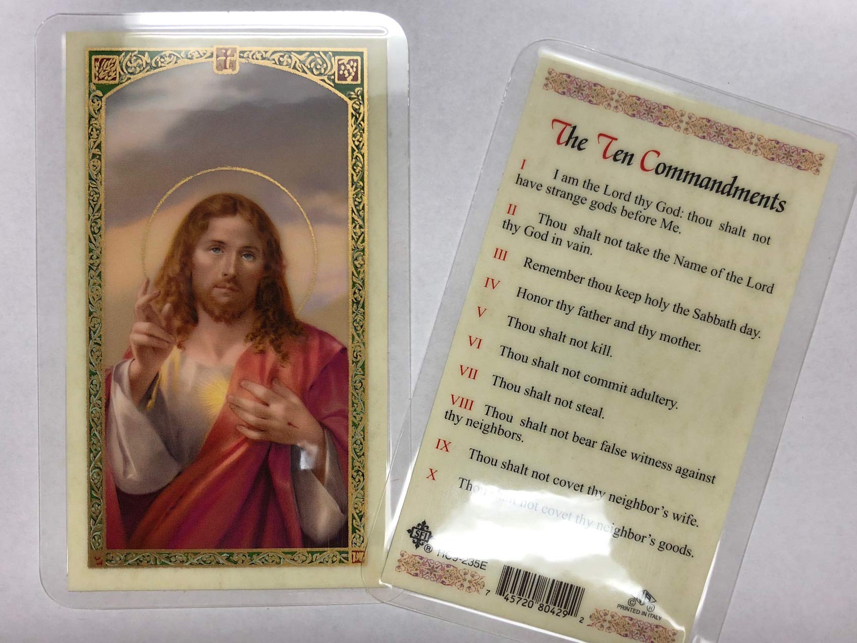 Buy Holy Prayer Cards for The Ten Commandments in English Set of 2 ...