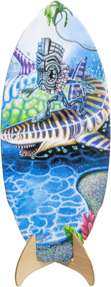 Amazon.com: Tiki Shark "Tiger Shark Surfing Mini Surf Art Board with ...