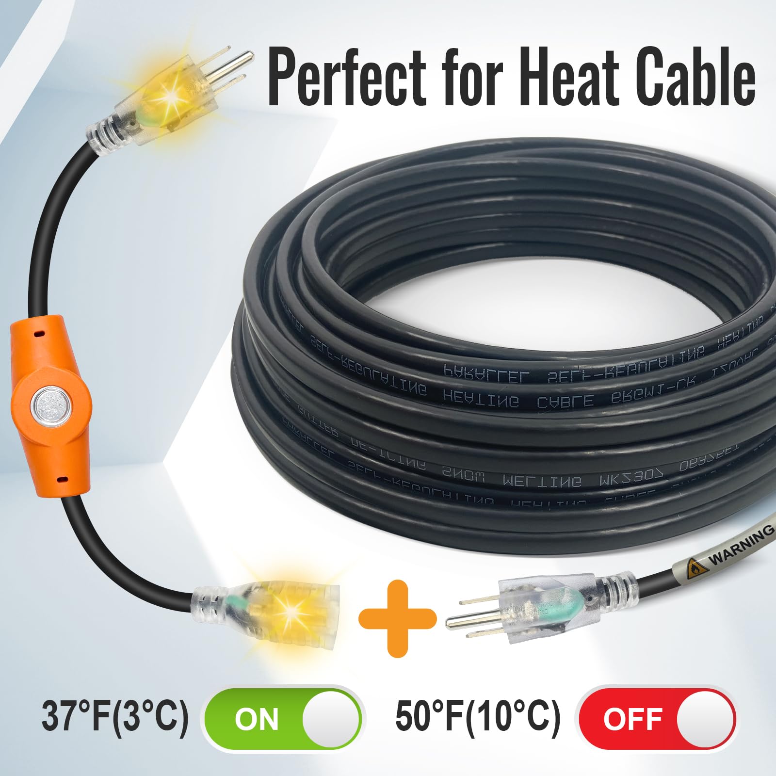 Snapklik.com : 1PC 120V 15A Temperature Controlled Extension Cord, Heat ...