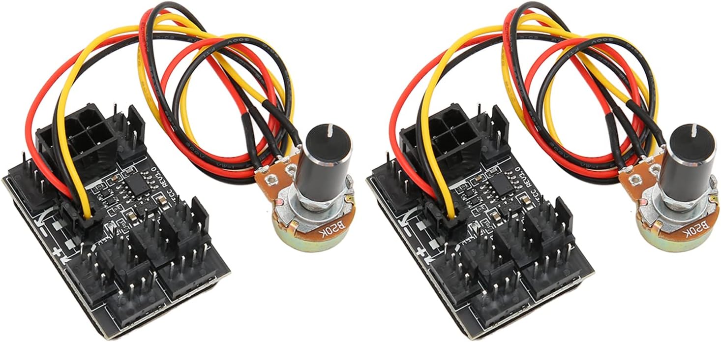 Amazon.com: 2 Pcs PWM PC Case Cooling Fan Hub, 3 Pin 4 Pin PC Fan ...
