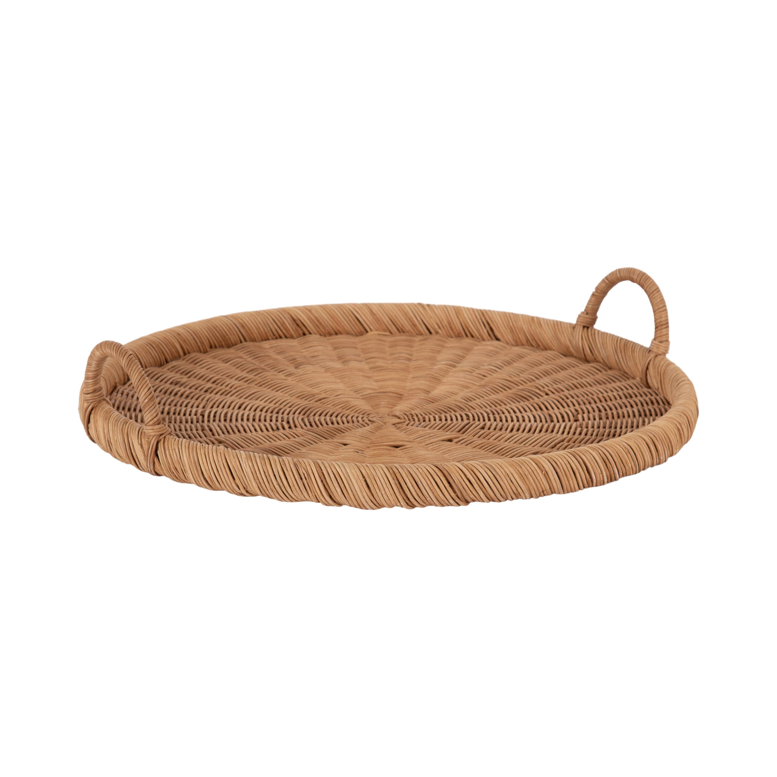 Amazon.com: Kate and Laurel Cormont Modern Round Woven Rattan Tray with ...
