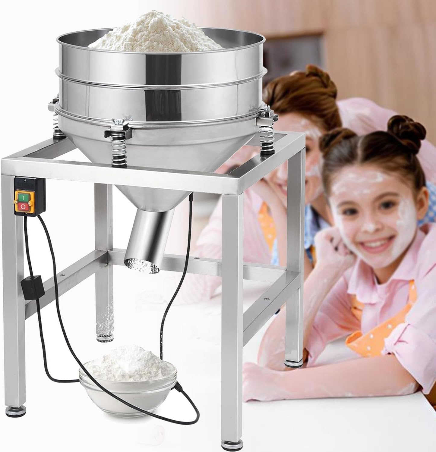 Vibrating Sieve Electric Sifter Machine, Stainless Steel Automatic ...
