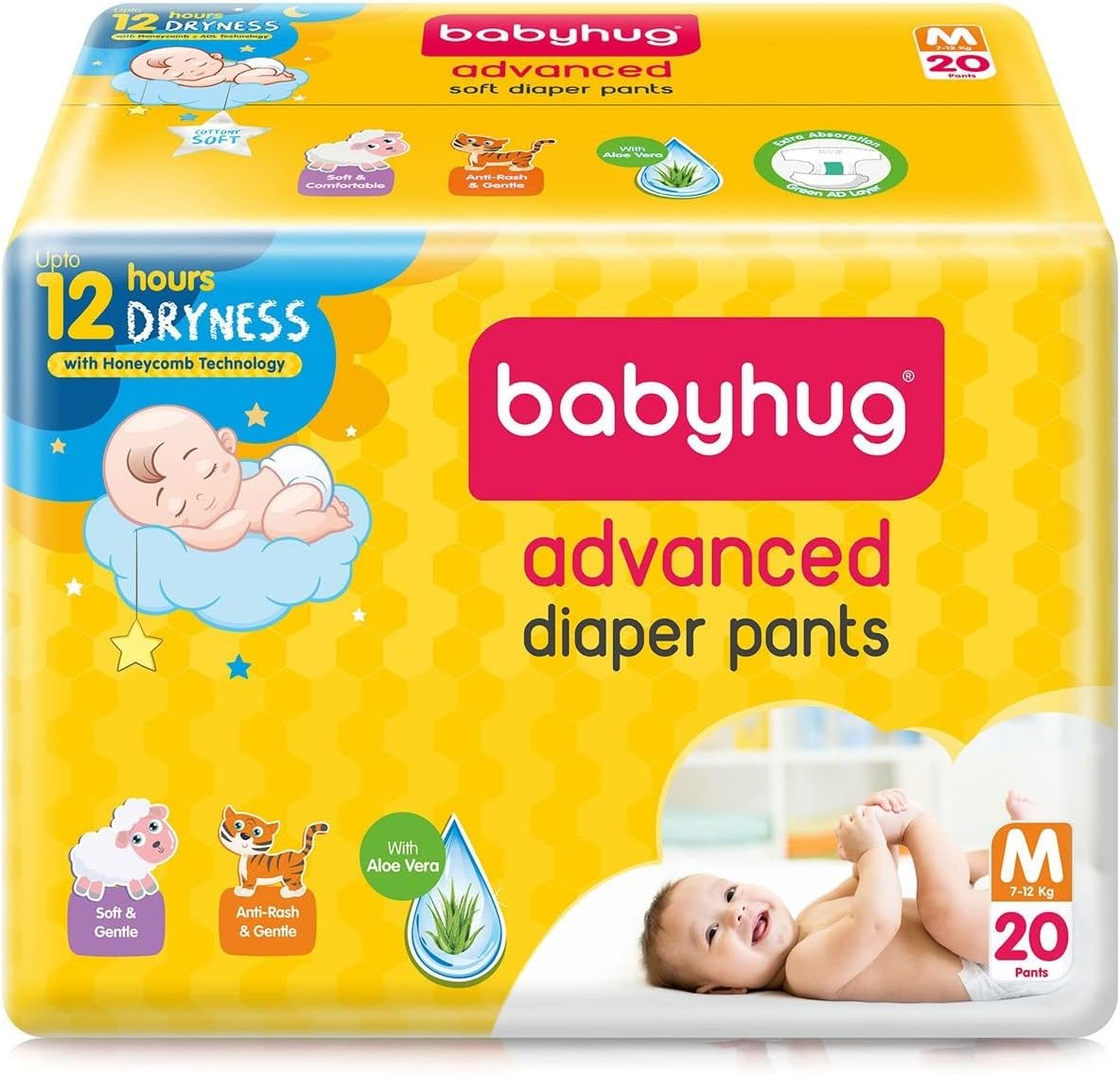 Baby Hug Babyhug Advanced Pant Style Diapers M (9 to 14 kg)-20 Pieces ...