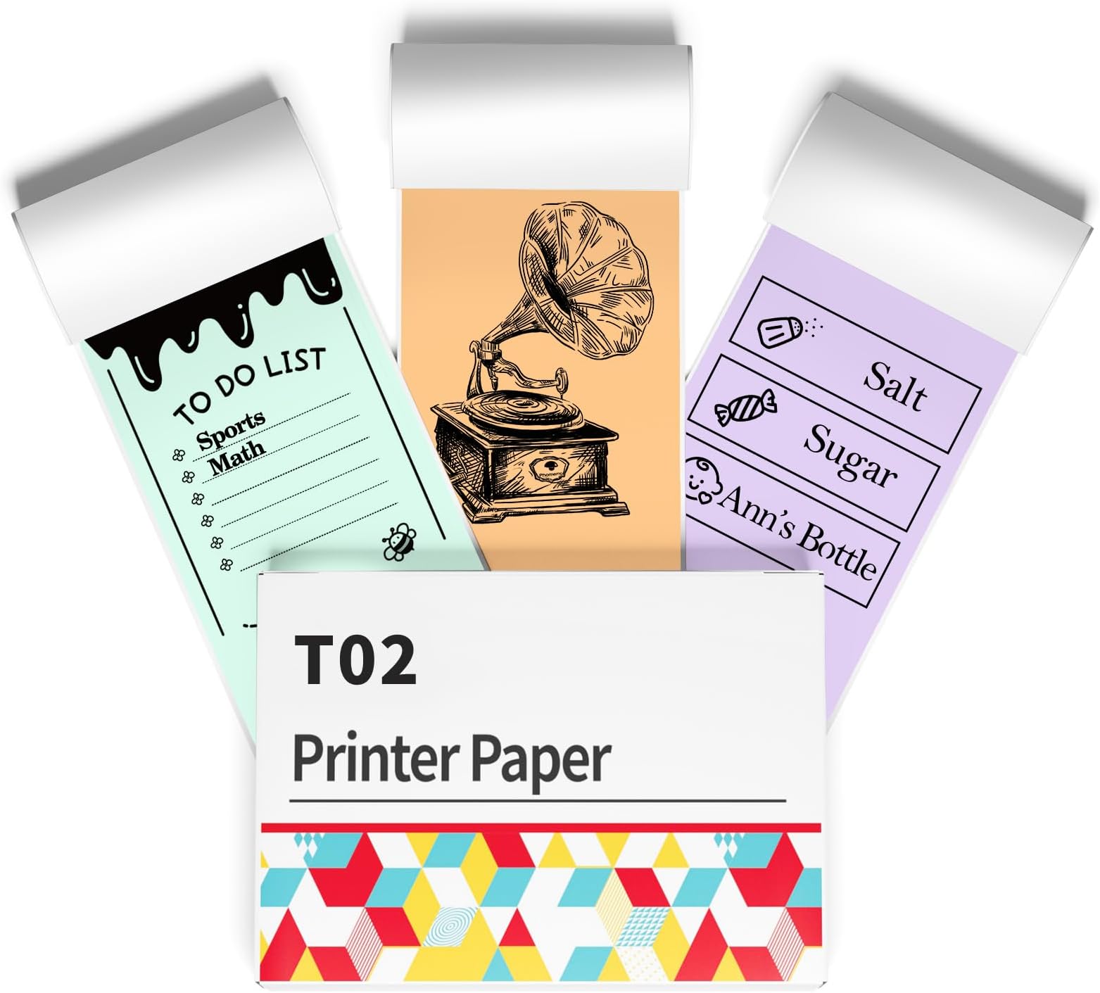 Amazon.com: Omezizy Purple/Green/Orange Thermal Paper for T02 Sticker ...