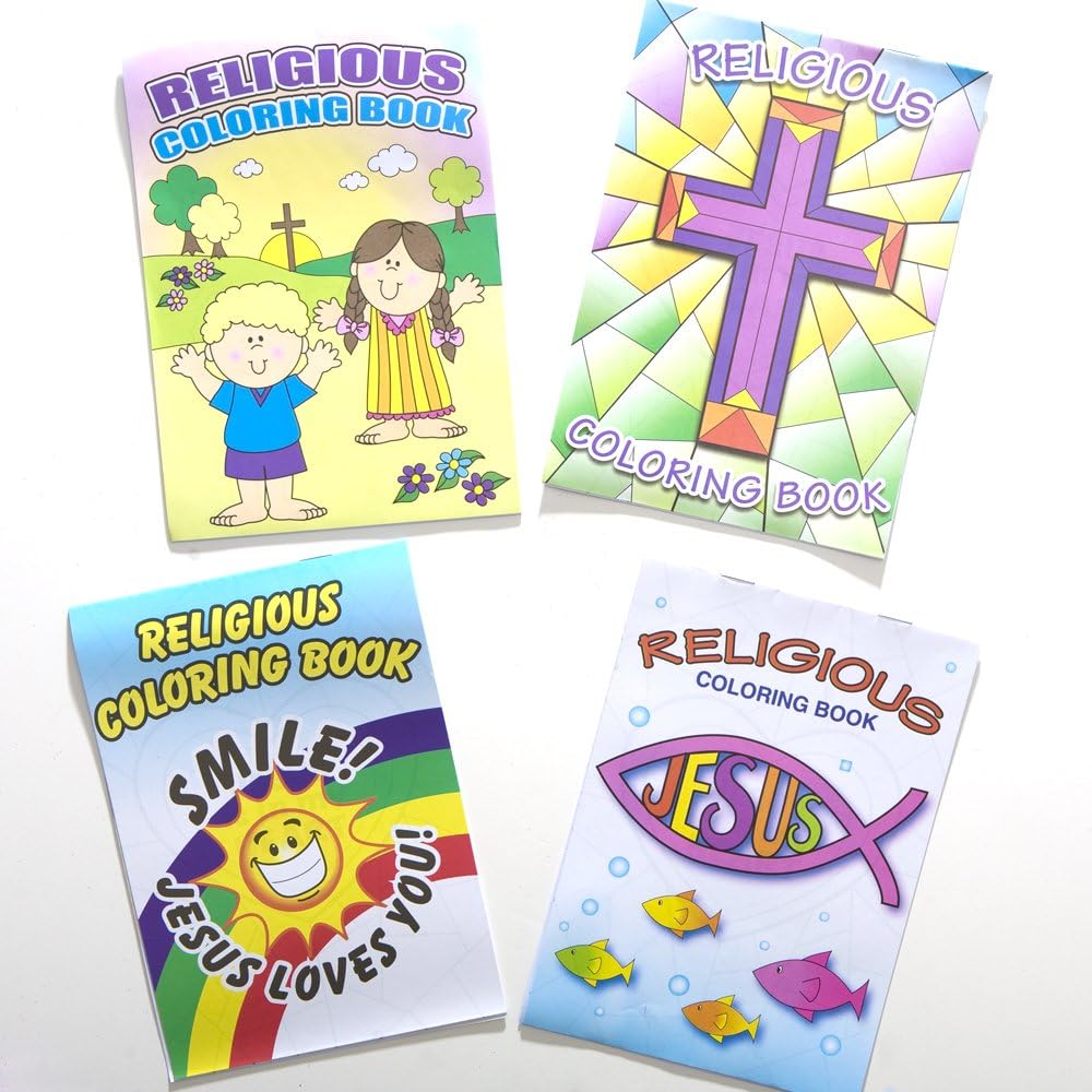 Amazon.com: Fun Express Religious Coloring Books (Bulk Set of 72) VBS ...