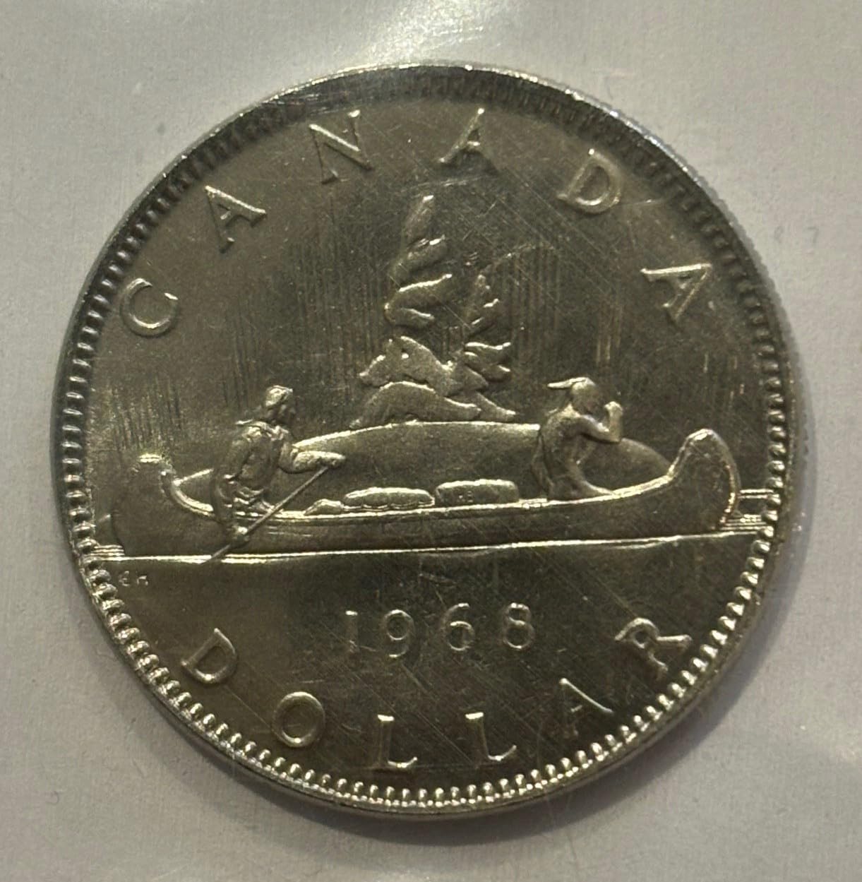 1968 Canadian Dollar Coin, Royal Canadian Mint, Uncirculated, Original ...