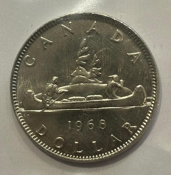 1968 Canadian Dollar Coin, Royal Canadian Mint, Uncirculated, Original ...