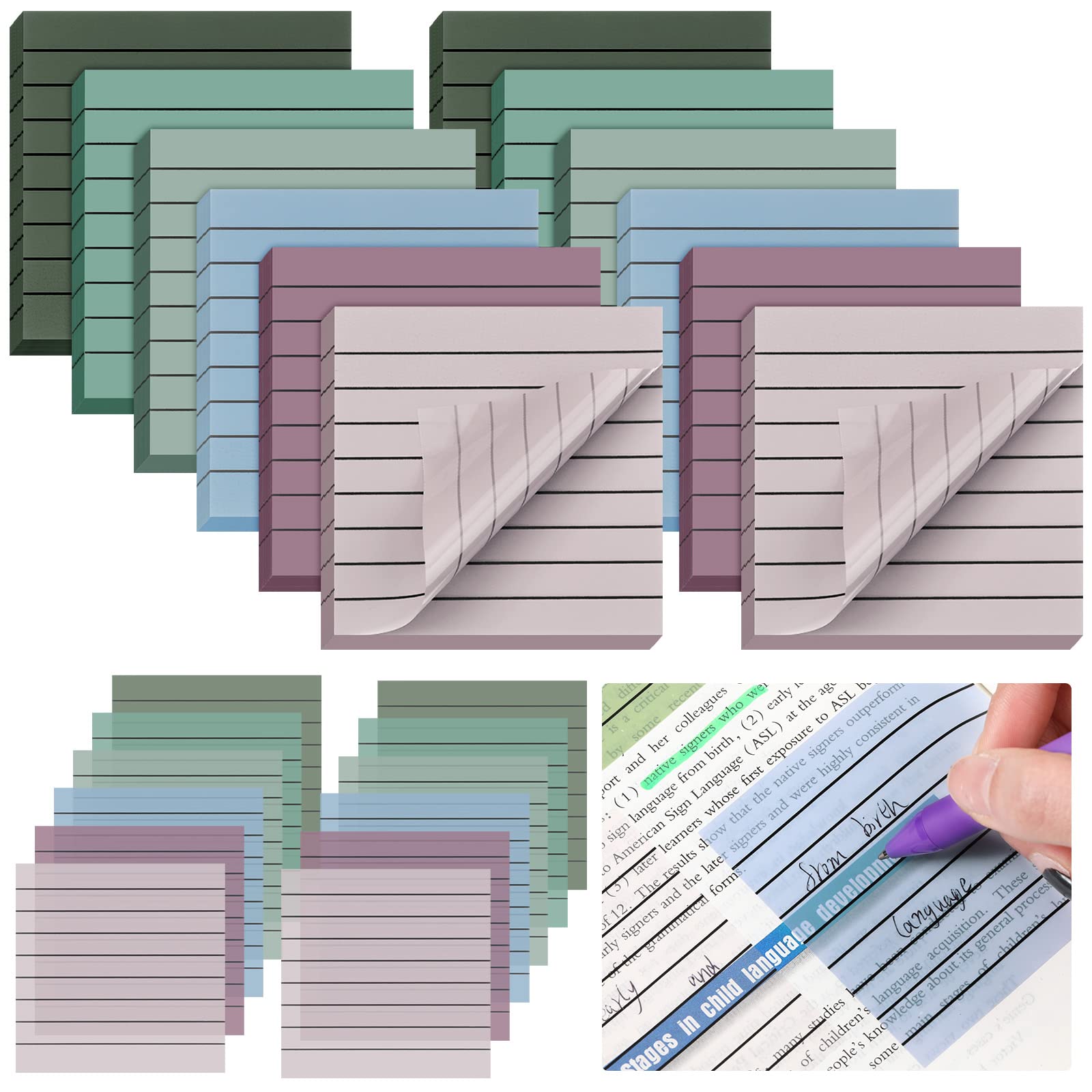Amazon.com : Yinder 24 Pack 720 Sheets Transparent Sticky Notes ...