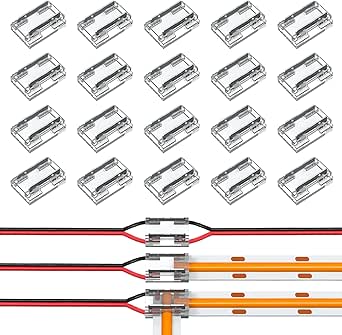 20pcs COB LED Light Connectors 5mm 2Pin 9 in 1 LED Strip Connector, 9 ...