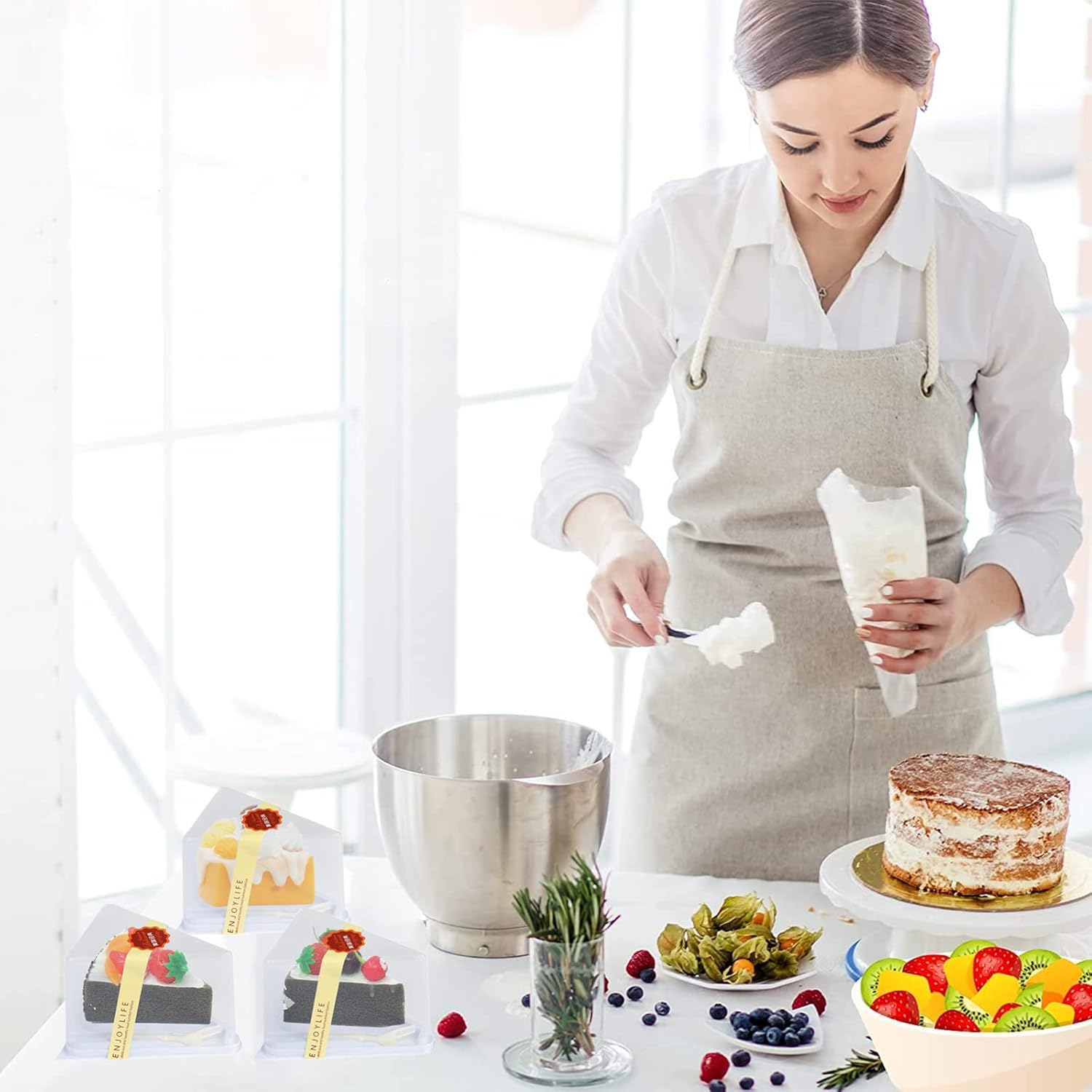 Buy Cake Slice boxes Individual, 20PCS Cake Boxes for Cake Portions ...