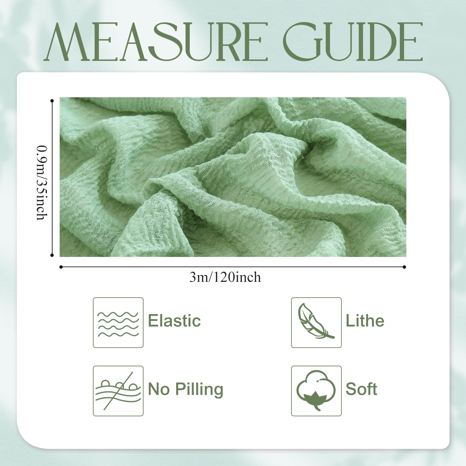 Snapklik.com : Cheesecloth Table Runner Sage Green StPatricks Day 10FT ...