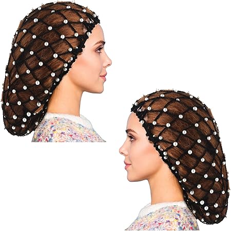 Amazon.com : MTLEE 2 Pieces Snoods for Women Hair Mesh Crochet Hair Net ...