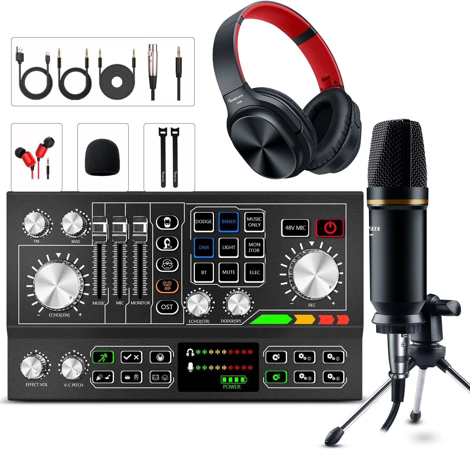 Amazon.com: MAONO Podcast Equipment Bundle Audio mixer All-in-One ...