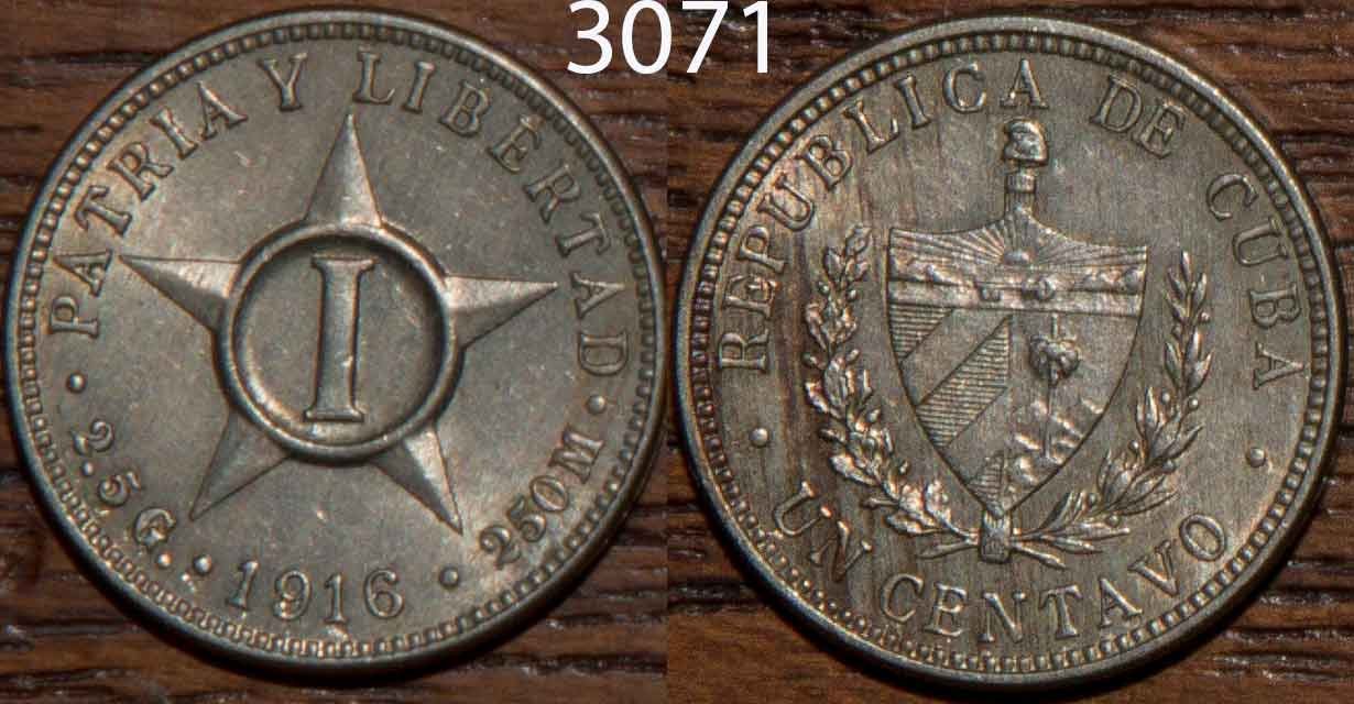 1916 CU Star Cuba pre-revolution 1 centavo AU Uncirculated at Amazon's ...