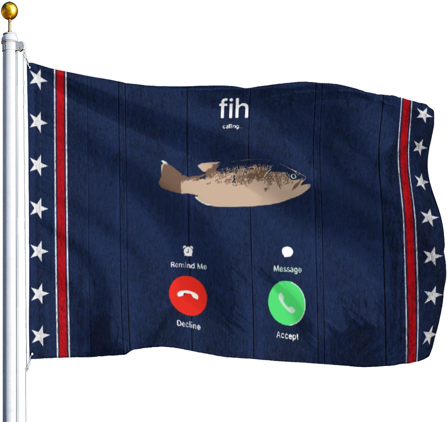 Amazon.com : Fih Calling Flag For Living Room : Patio, Lawn & Garden