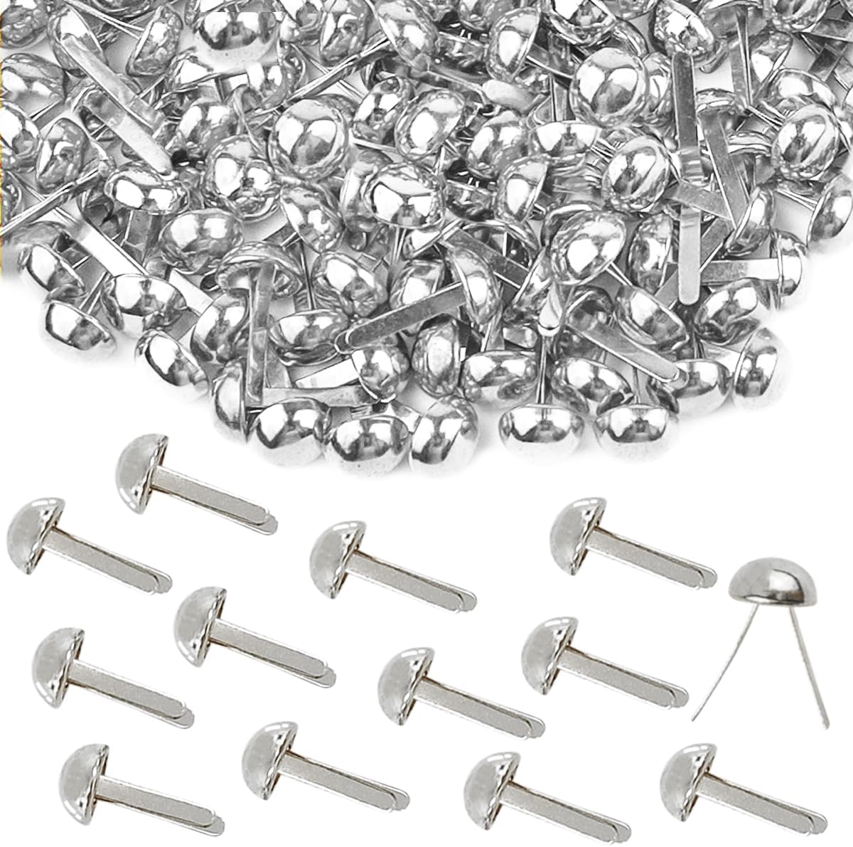 Amazon.com: 300 Pcs Brass Fasteners (0.32x0.6 Inch) Silvery brads for ...