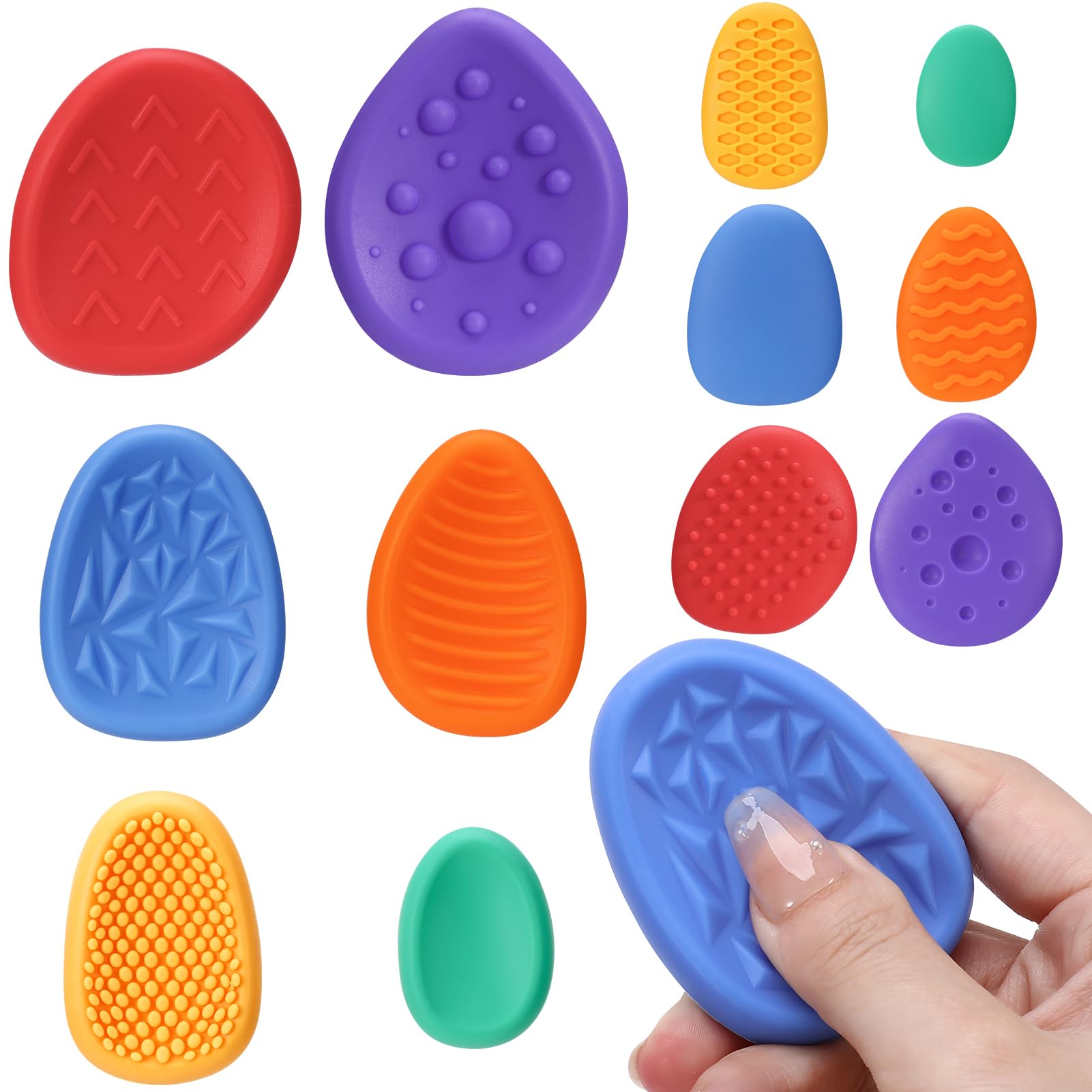 Fidget Toys Sensory Stone for Kids, 6 Pack Versatile Textured Soft ...