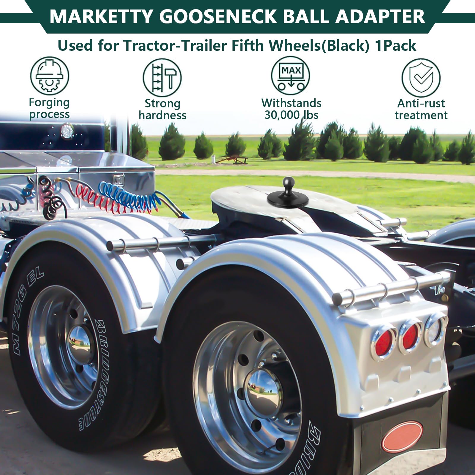 Snapklik.com : Gooseneck Ball Adapter - Fifth Wheel Kingpin To 2-5/16 ...